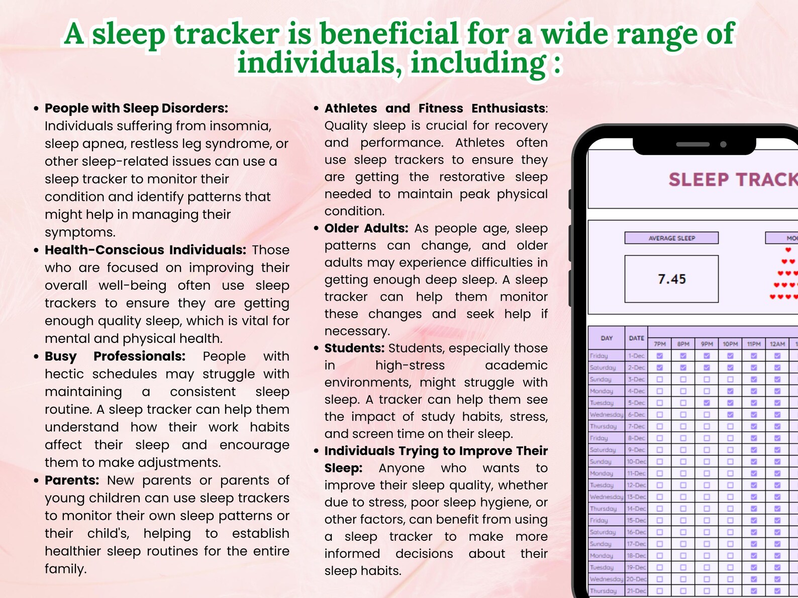 Printable Sleep Journal, Sleep Tracker, Mood Tracker, Sleep Log, Sleep Spreadsheet, Sleep ...