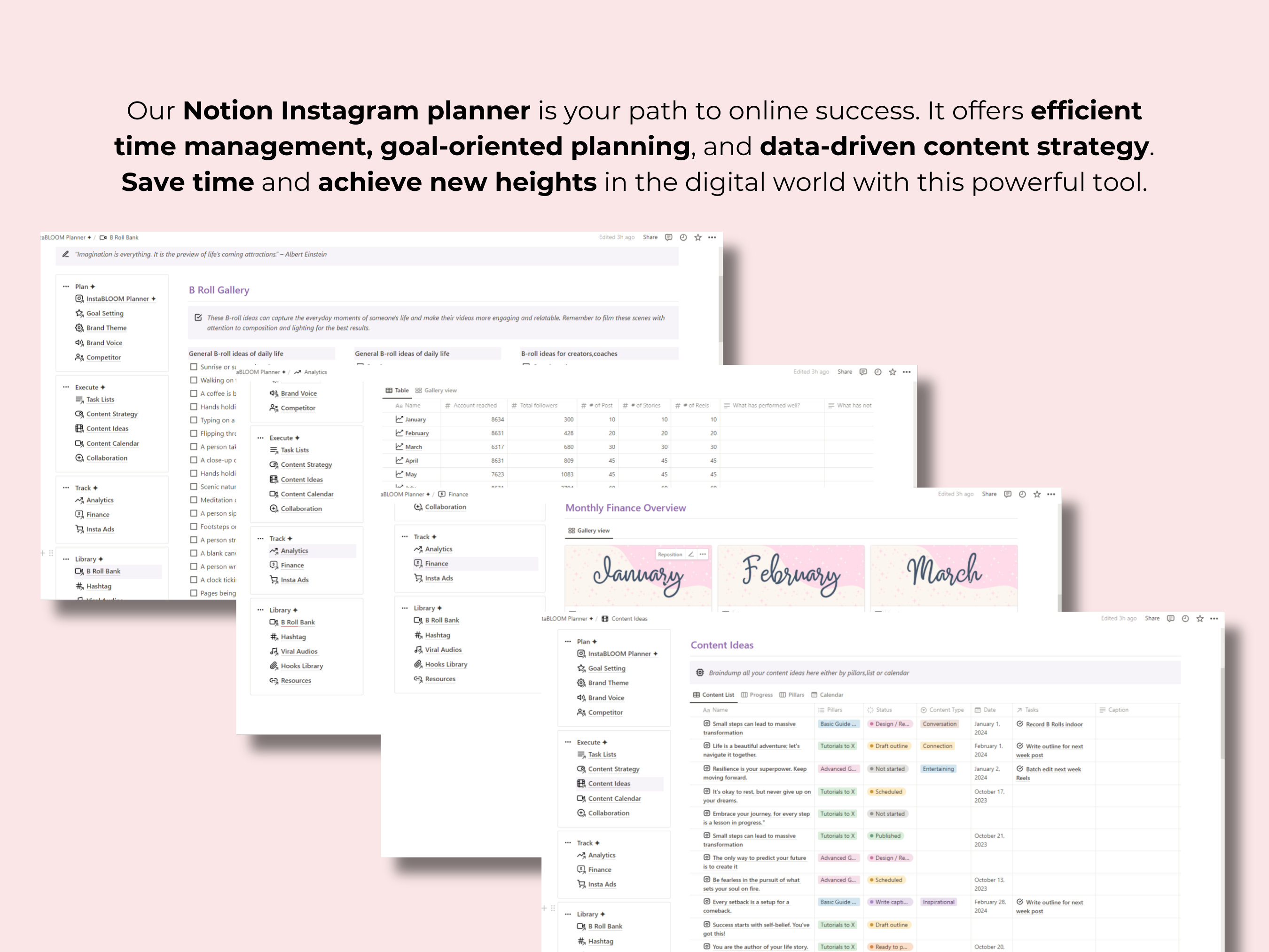 Notion Template Instagram Content Planner, Notion Social Media Planner ...