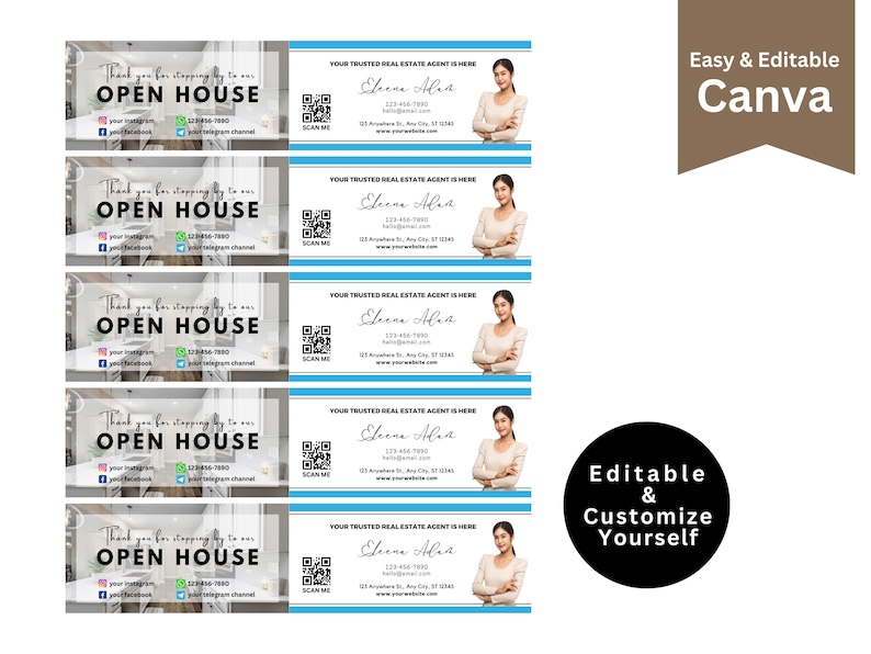 Open House Water Bottle Label Template, Open House Bottle Tag, Real ...