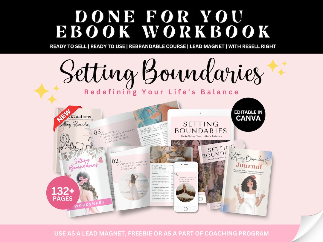 Setting Boundaries Done for You Ebook Workbook,healthy Boundary PLR ...
