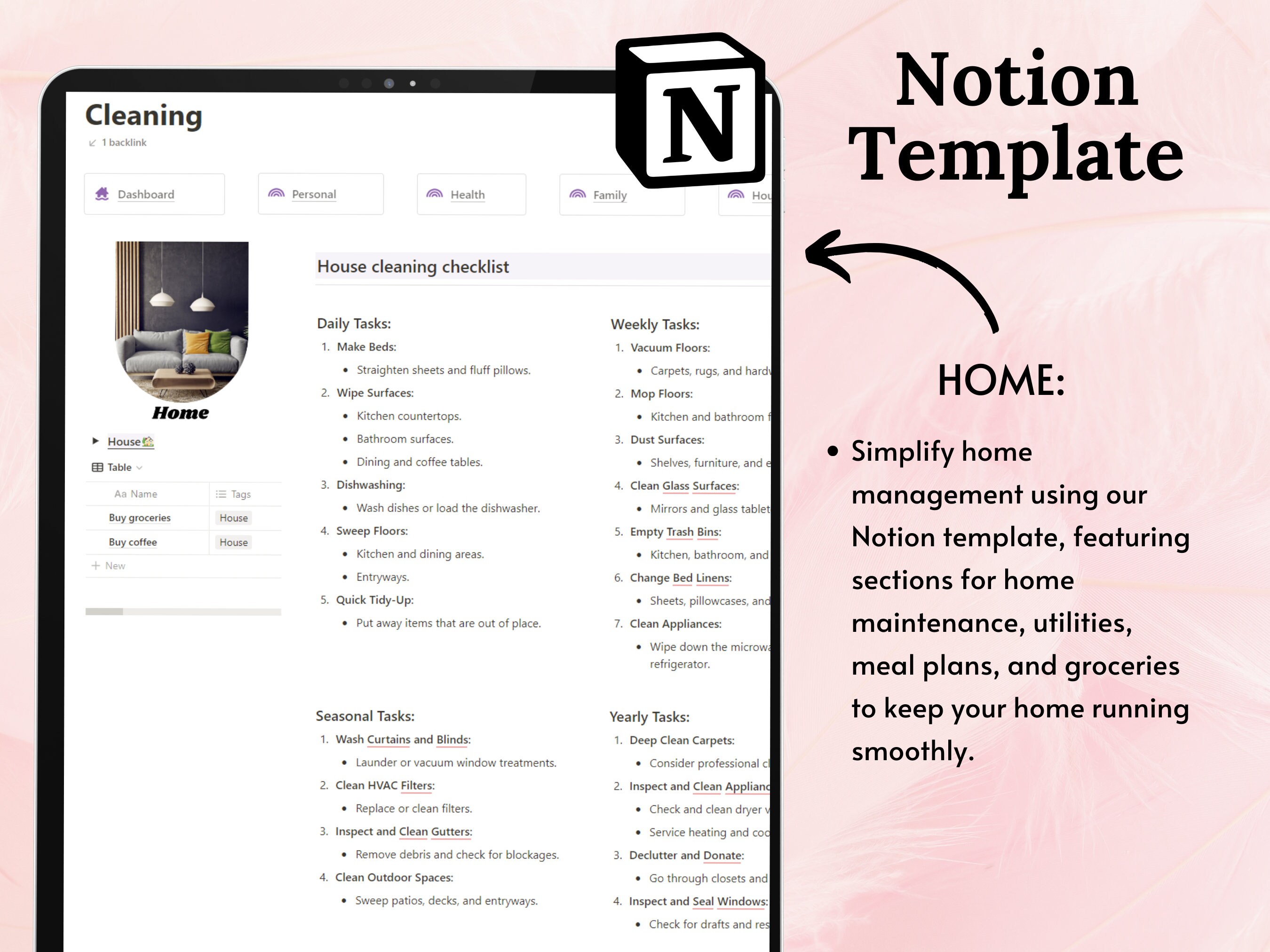 Notion Life Planner, Notion Digital Life Template, All-in-one Planner ...