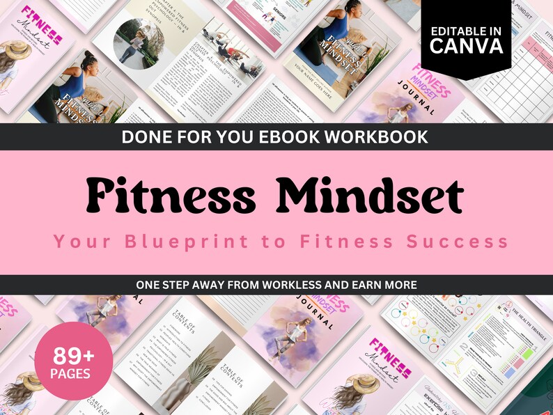 Done for You Fitness Mindset Ebook Workbook, Editable in Canva Template ...