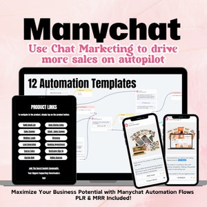 Manychat Flow Automation Templates PLR MRR for Business Growth, Done ...