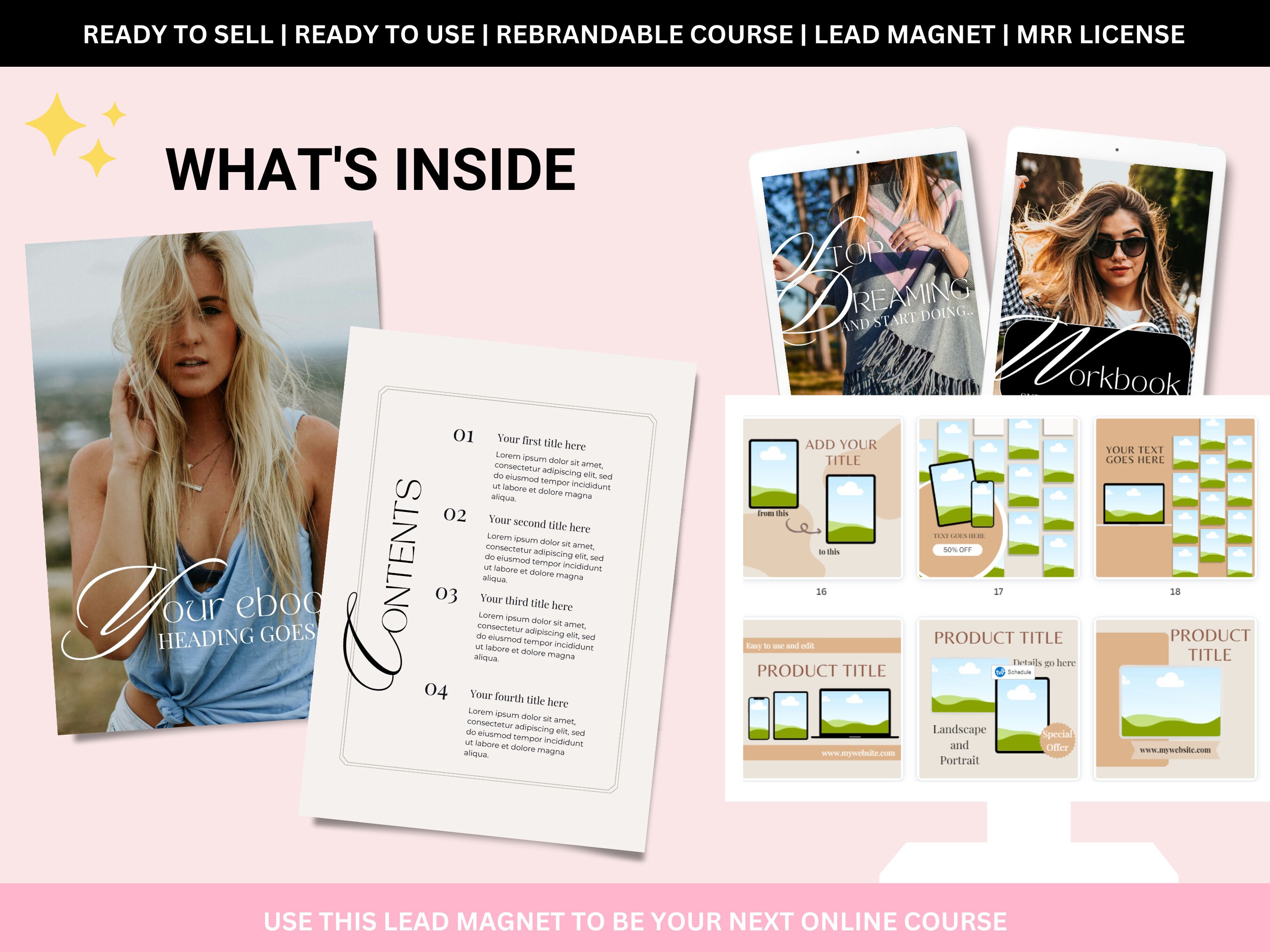 Millie Bold and Luxury Canva Template Design Ebook Workbook With MRR ...
