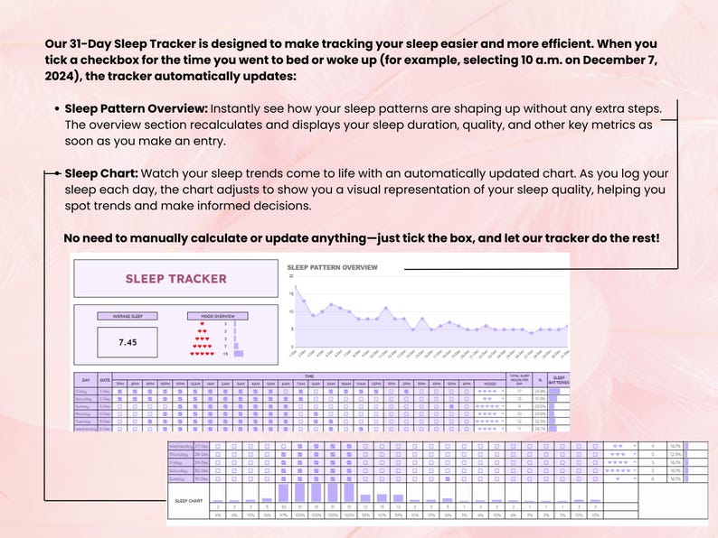 Printable Sleep Journal, Sleep Tracker, Mood Tracker, Sleep Log, Sleep Spreadsheet, Sleep ...