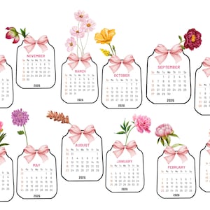 2026 Floral Desk Calendar, Printable Calendar, Desk Calendar,png JPEG ...