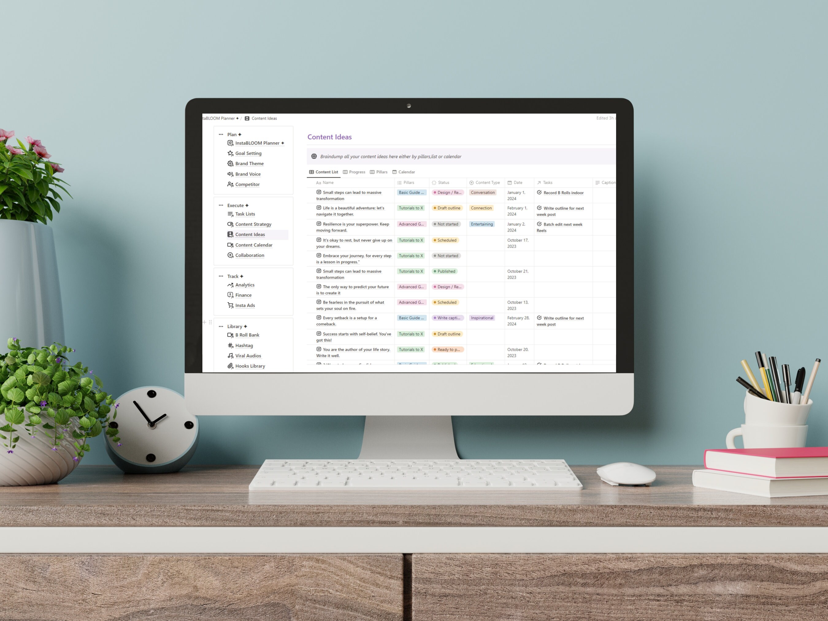 Notion Template Instagram Content Planner, Notion Social Media Planner ...
