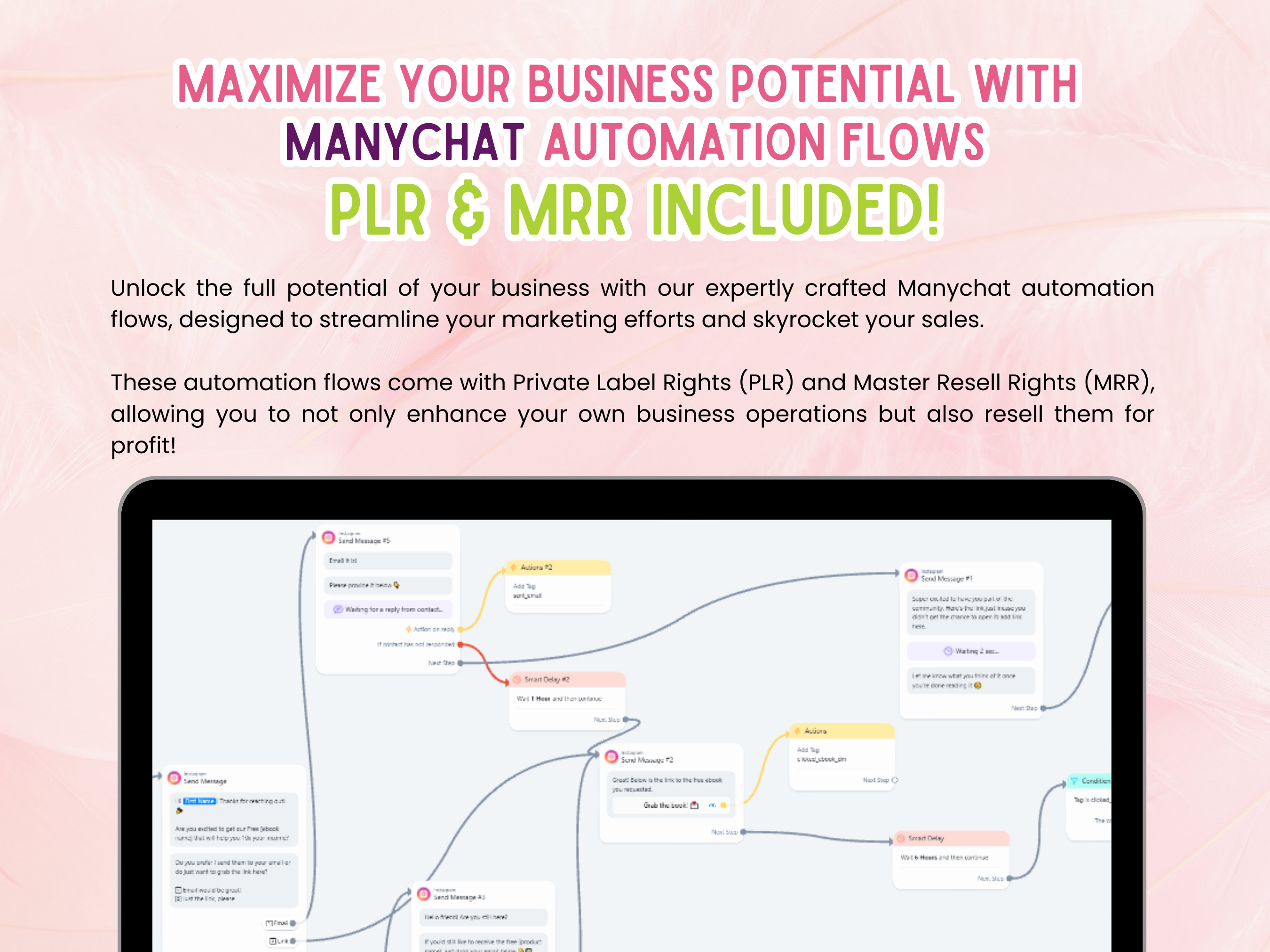 Manychat Flow Automation Templates PLR MRR for Business Growth, Done ...