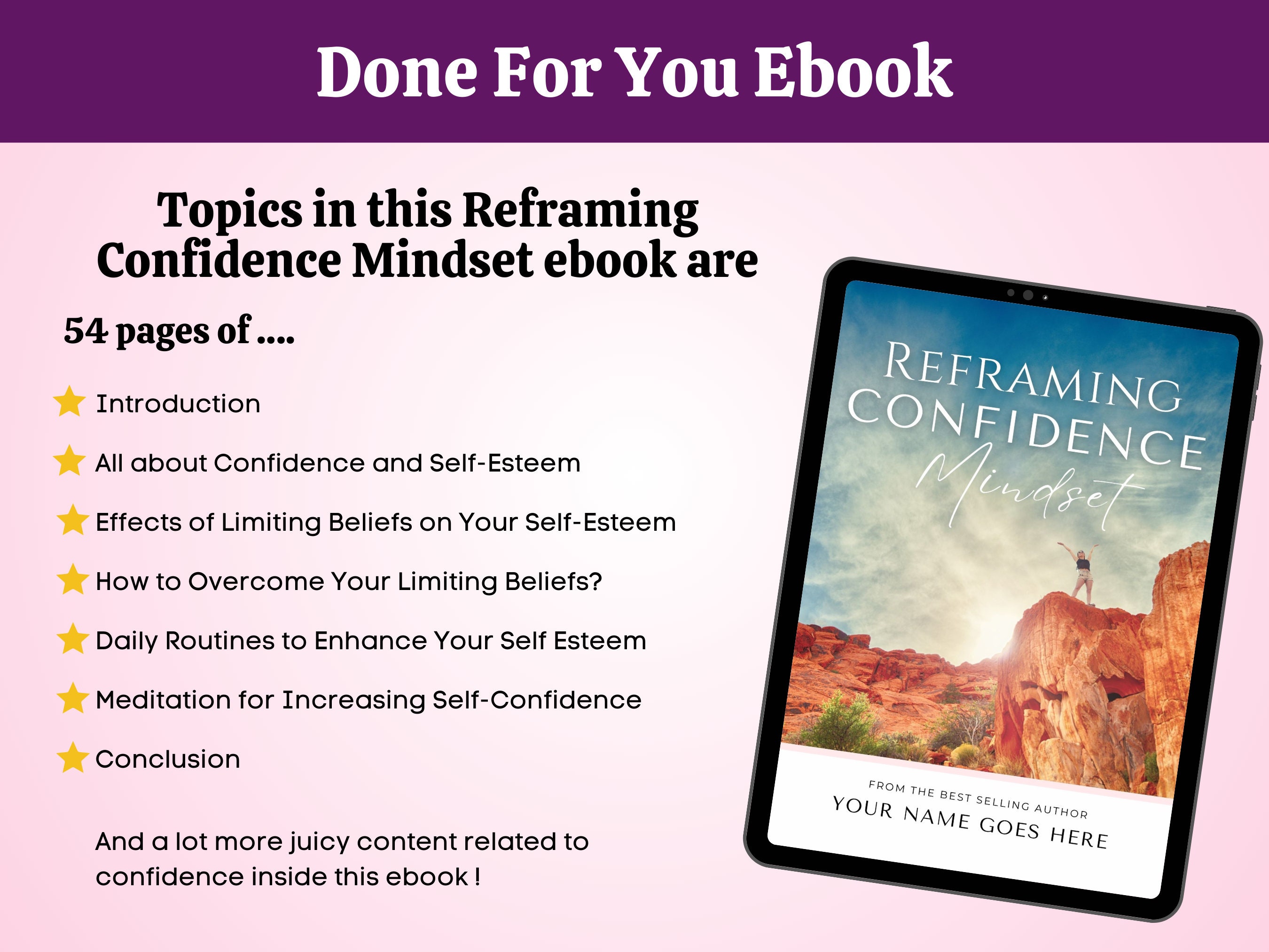 Ebook Reframe Confidence Mindset Done for You & PLR Guide Life Coach ...