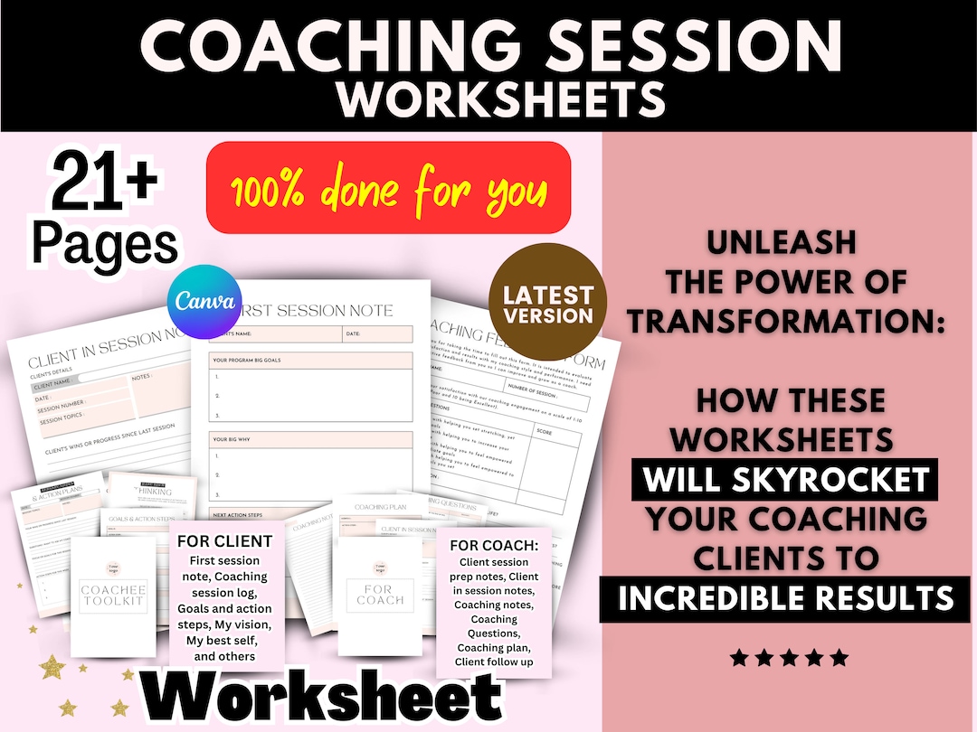 Transform Your Coaching Sessions Powerful Worksheets |coach Toolkit ...