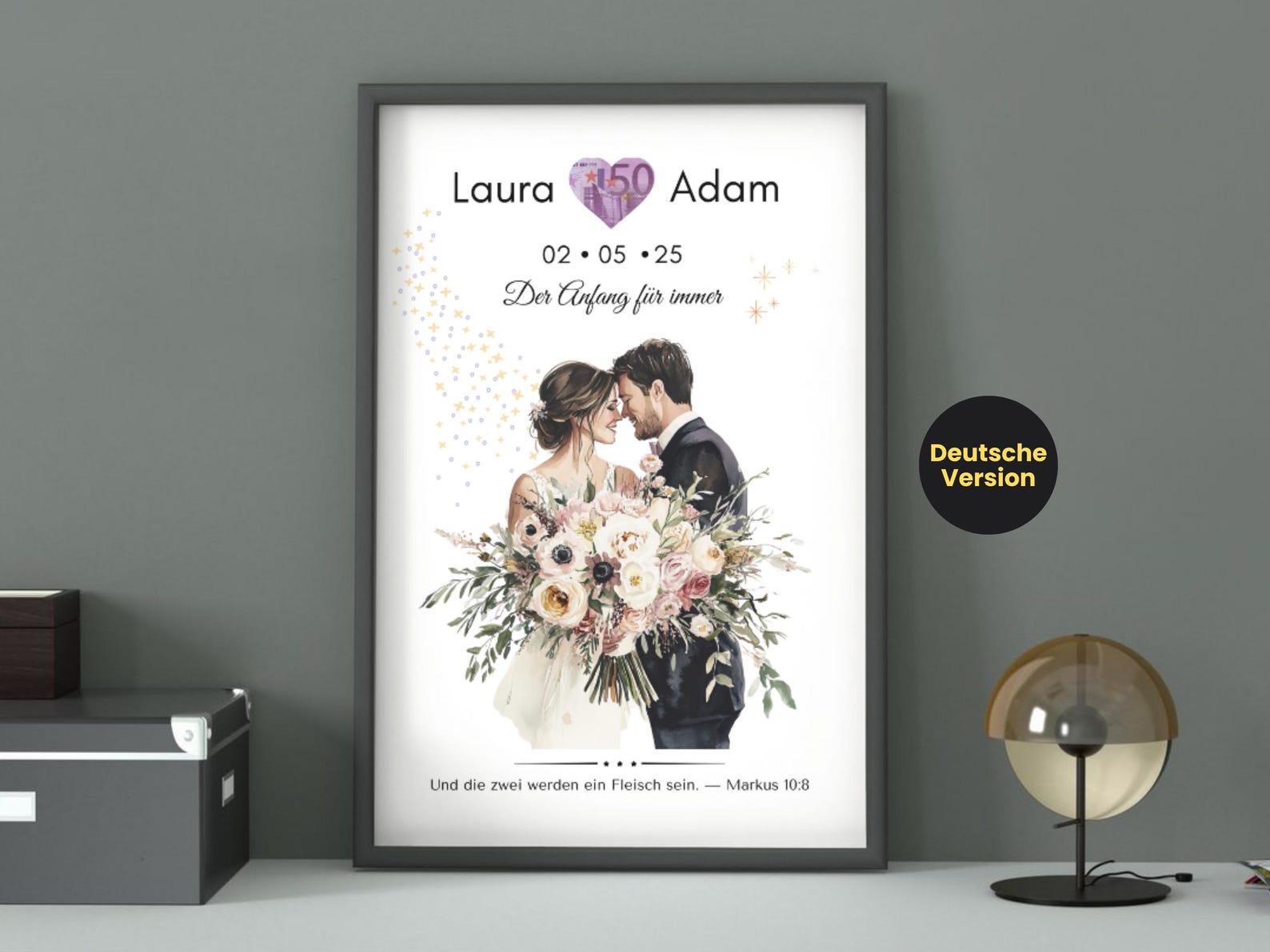 Editable Wedding Money Gift Template | A4 Printable Cash Gift Keepsake ...