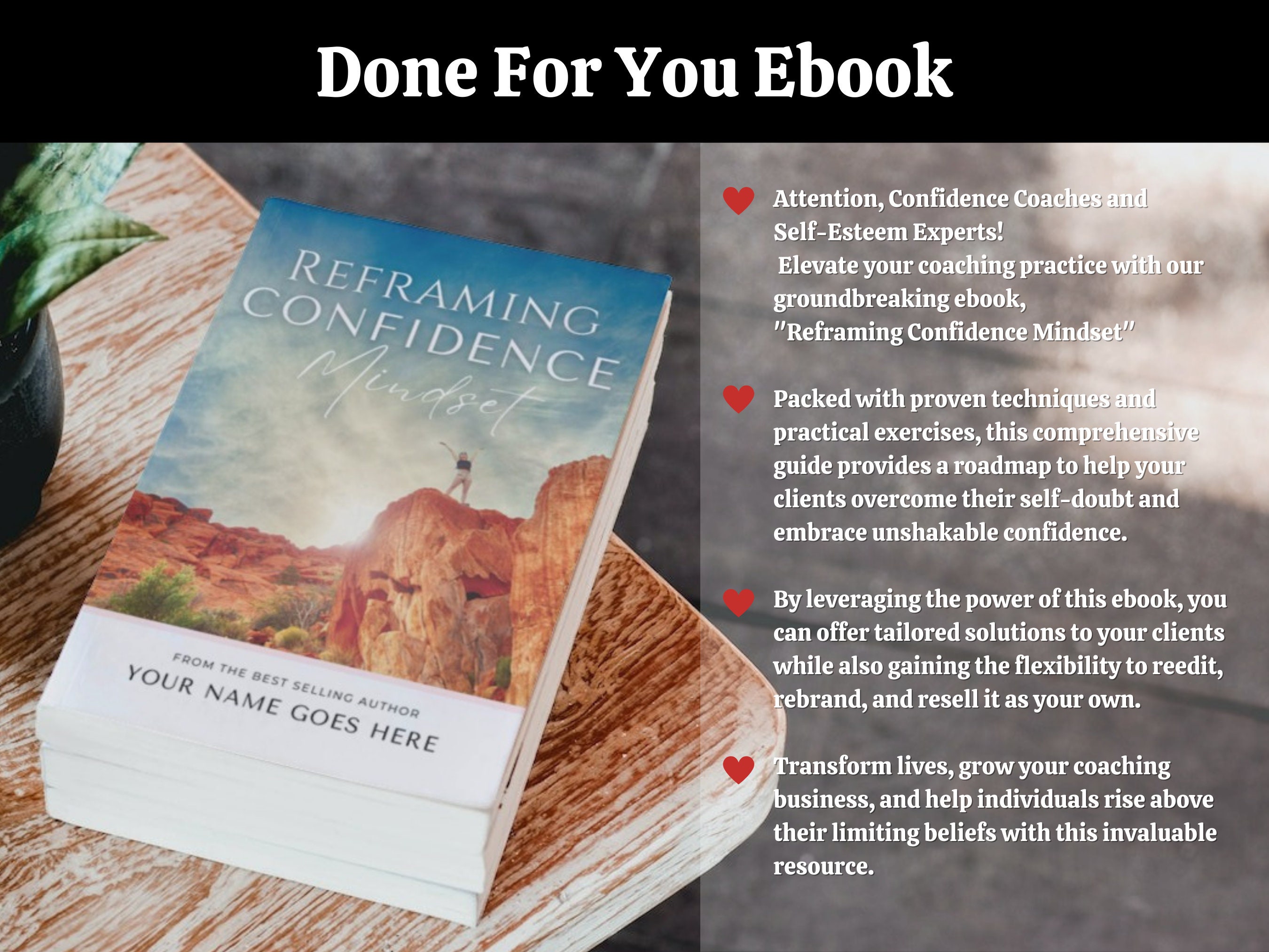 Ebook Reframe Confidence Mindset Done for You & PLR Guide Life Coach ...