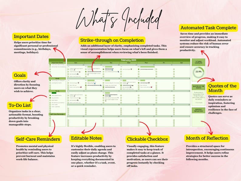 2025 Editable Monthly Calendar, Digital Google Sheets Planner,reusable ...