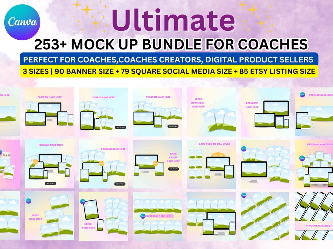 253 Mock up Bundle, Mock up Canva, Etsy Listing Mock up Templates ...