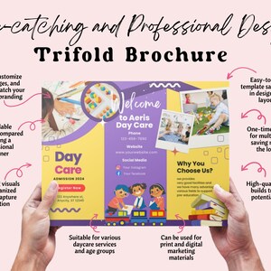 Child Daycare Flyer Template Canva,preschool Brochure,babysitting ...