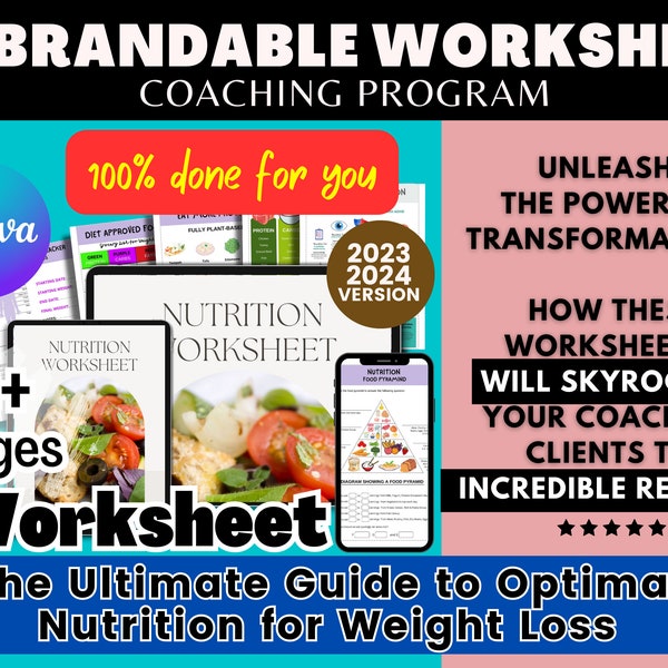 Nutrition and Exercise Worksheets - Etsy