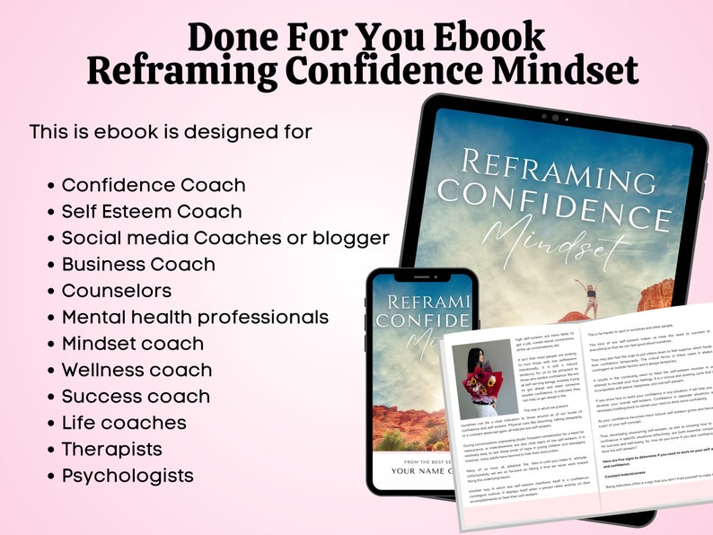 Ebook Reframe Confidence Mindset Done for You & PLR Guide Life Coach ...