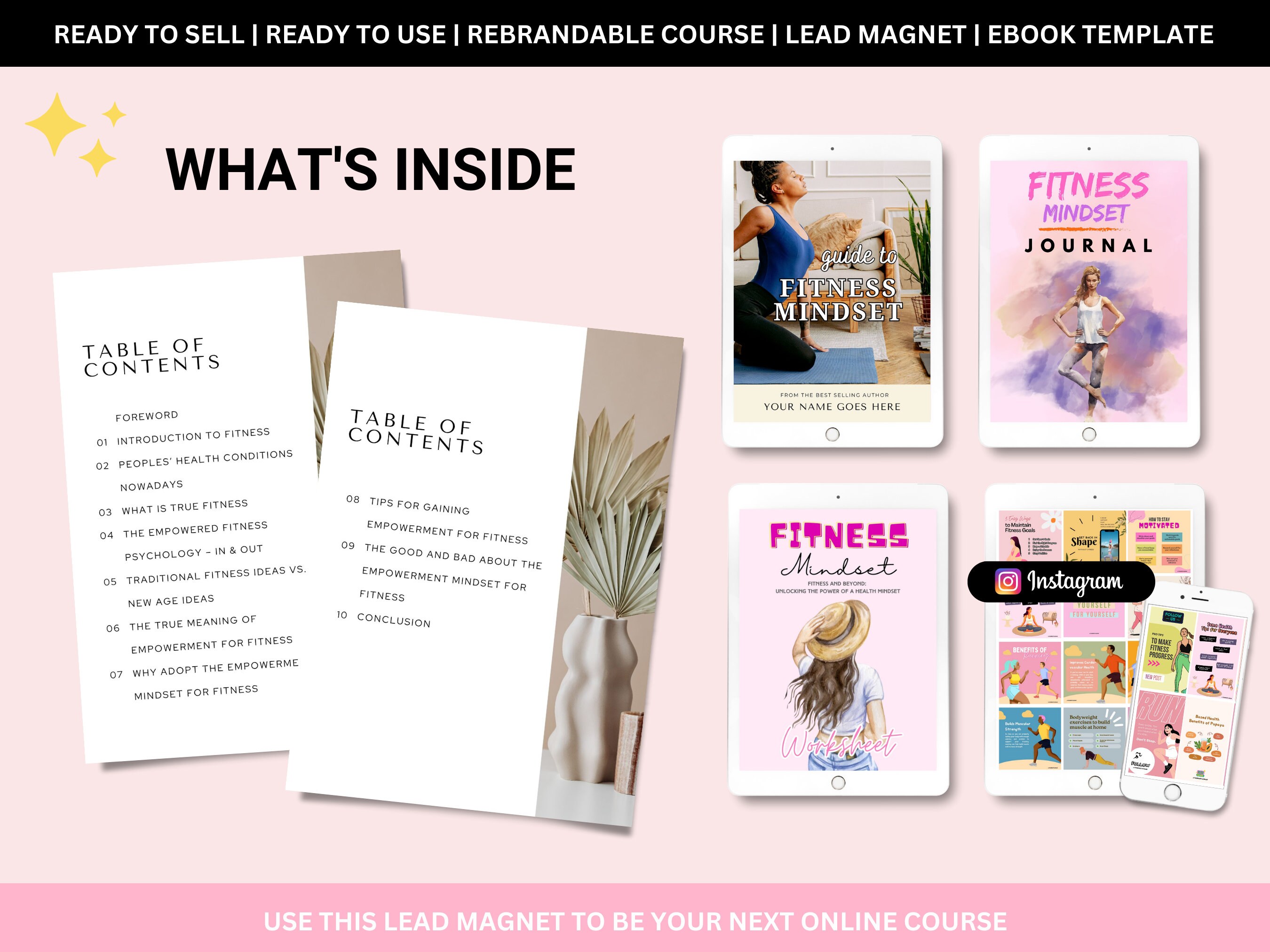 Done for You Fitness Mindset Ebook Workbook, Editable in Canva Template ...