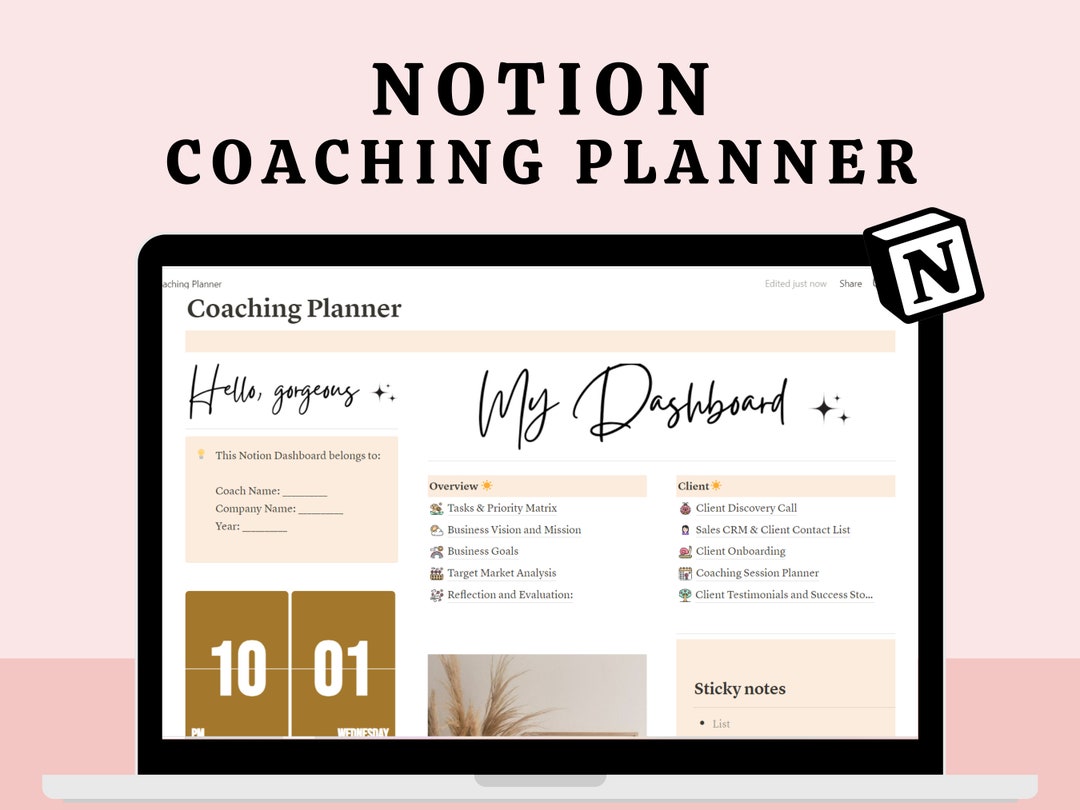 Notion Coach Planner Template, Notion Coaching Template, Notion Dashboard, Coaching Worksheet ...