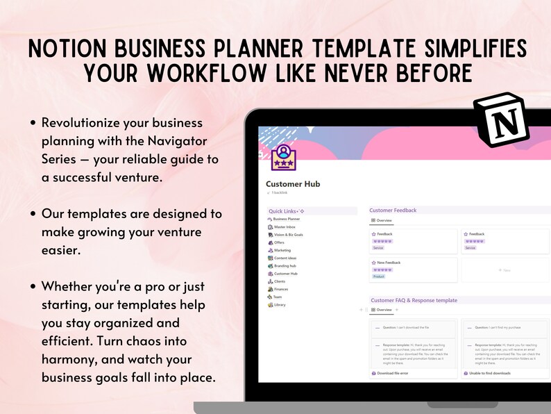 Notion Business Planner, Notion Digital Business Template for Business ...