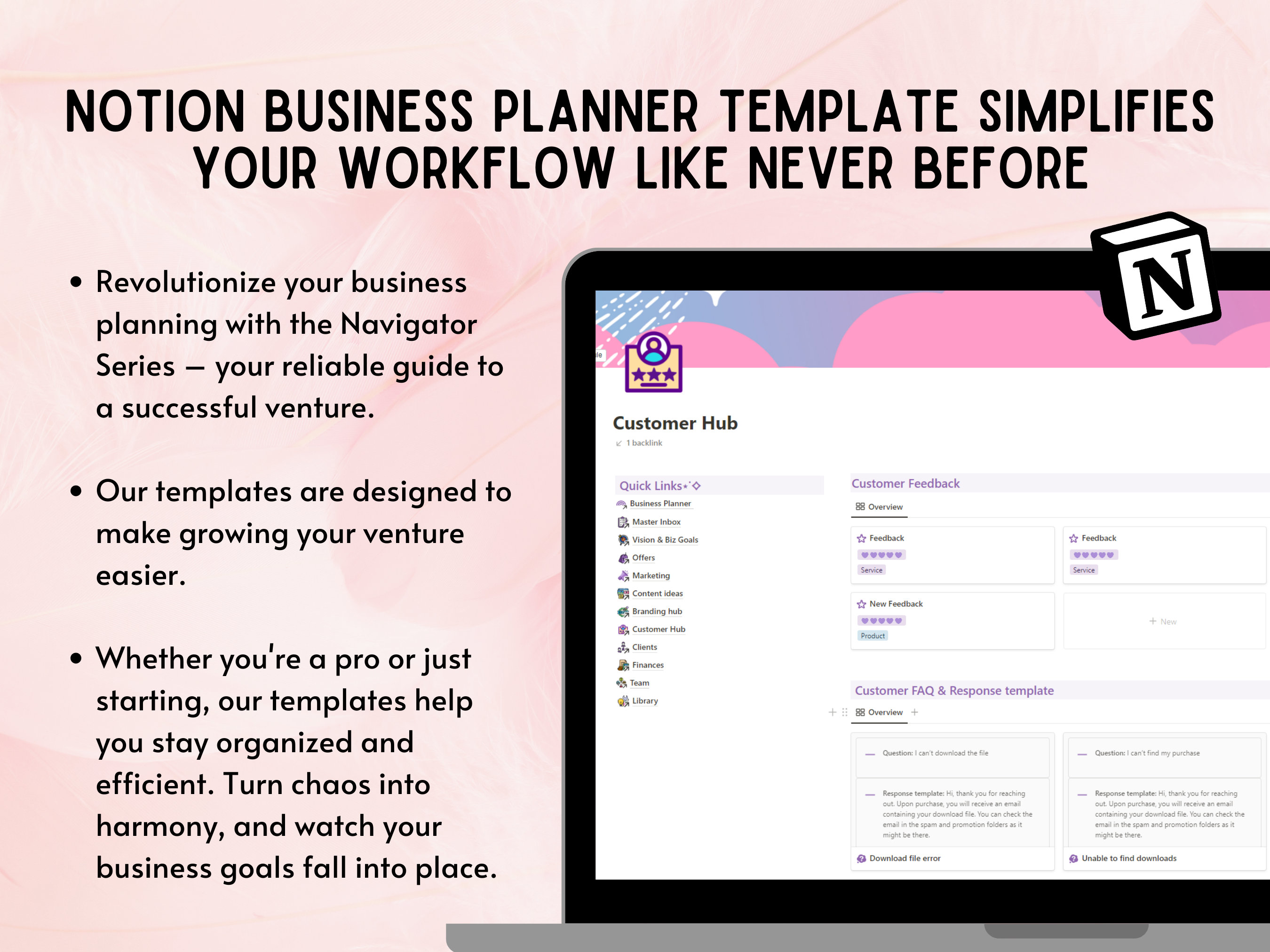 Notion Business Planner, Notion Digital Business Template for Business ...