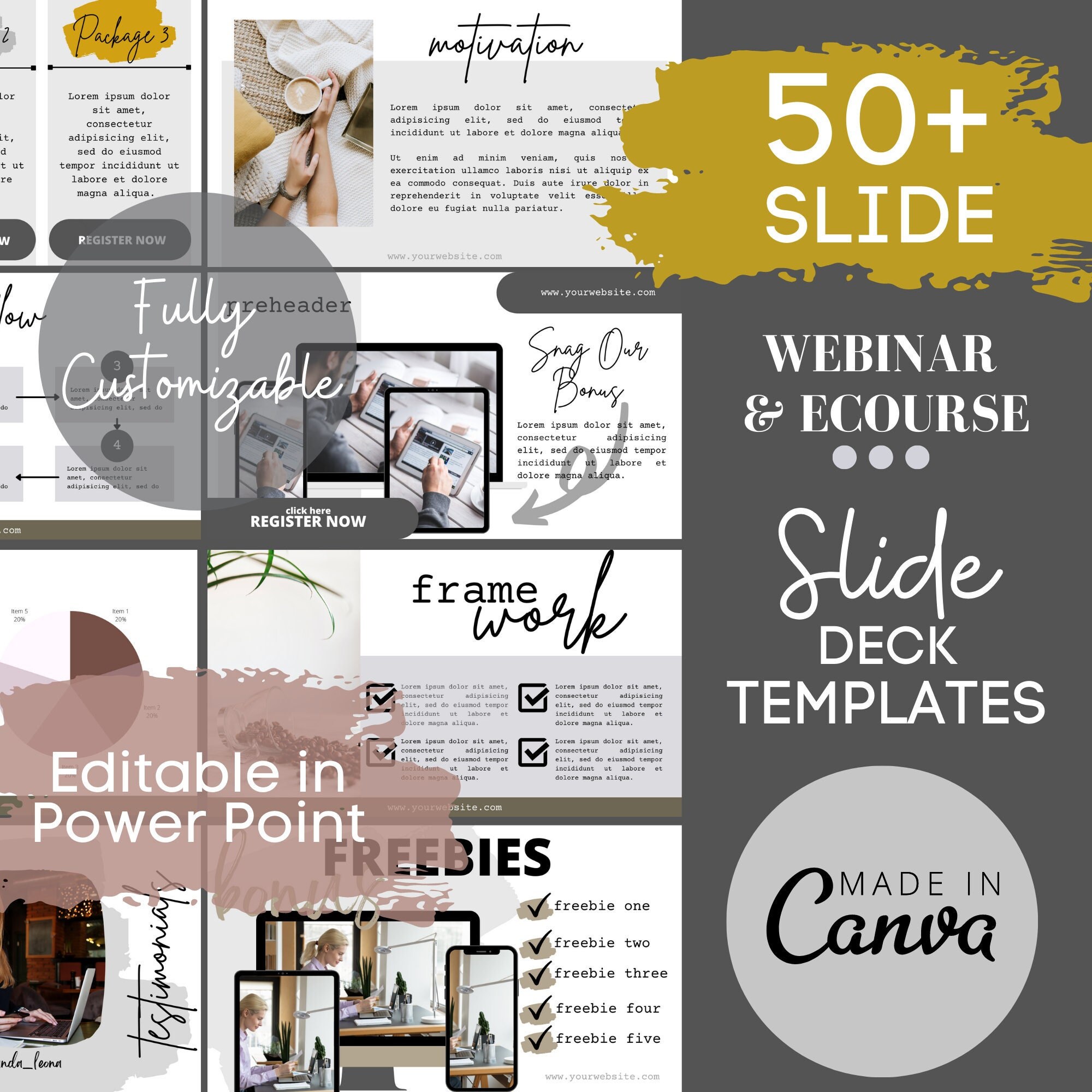 Online Course Slides 70 page Webinar & Slide Deck Template Course ...