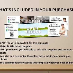 Open House Water Bottle Label Template Done for You, Open House Bottle ...
