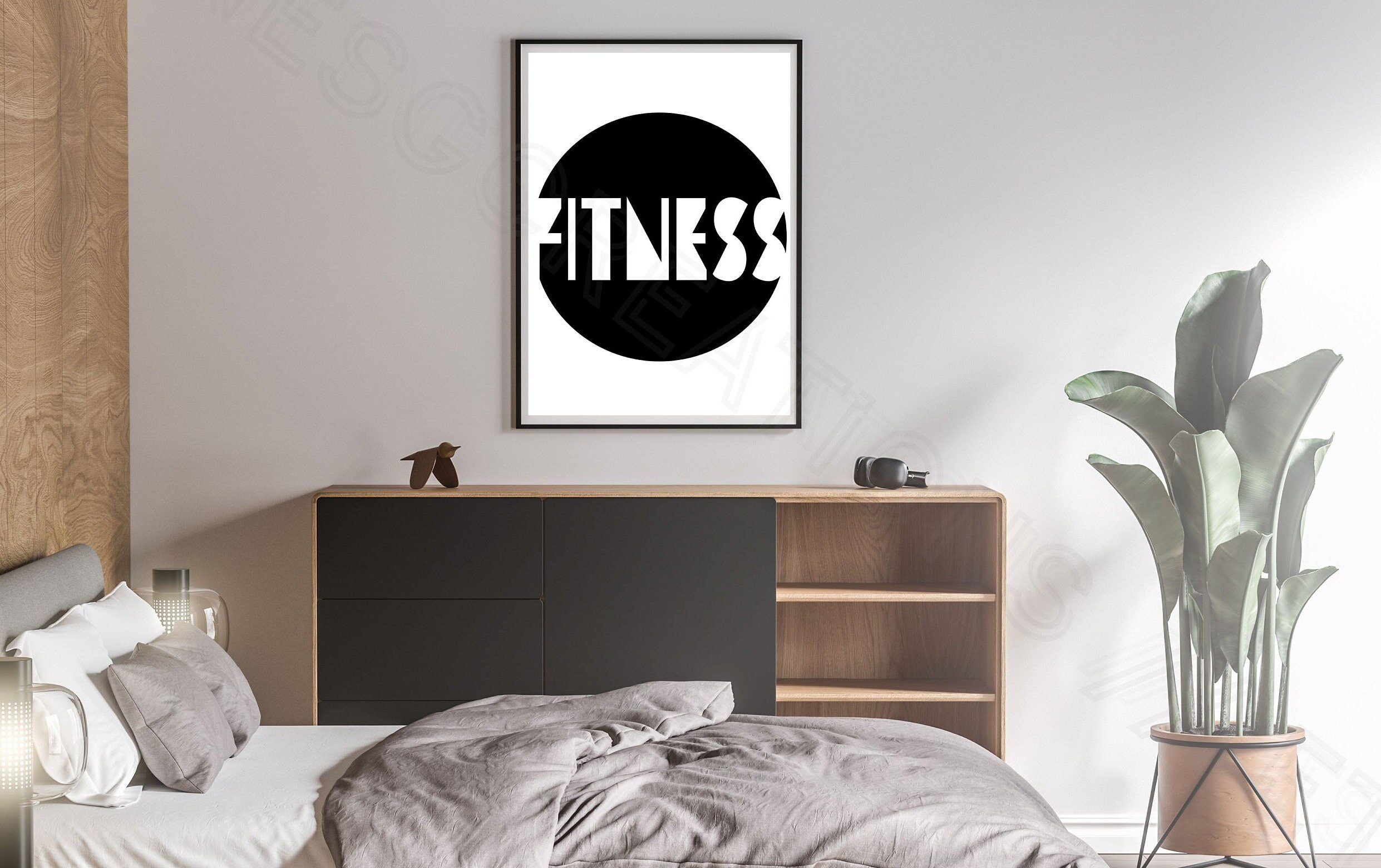 Fitness Modern Digital Wall Art, Minimalist Print, Gym Wall Art ...