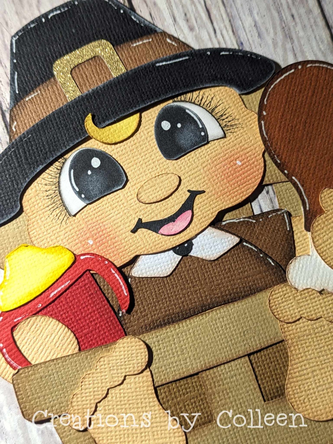 Premade Paper Piecing Baby Girl Boy First Thanksgiving Turkey Ay ...