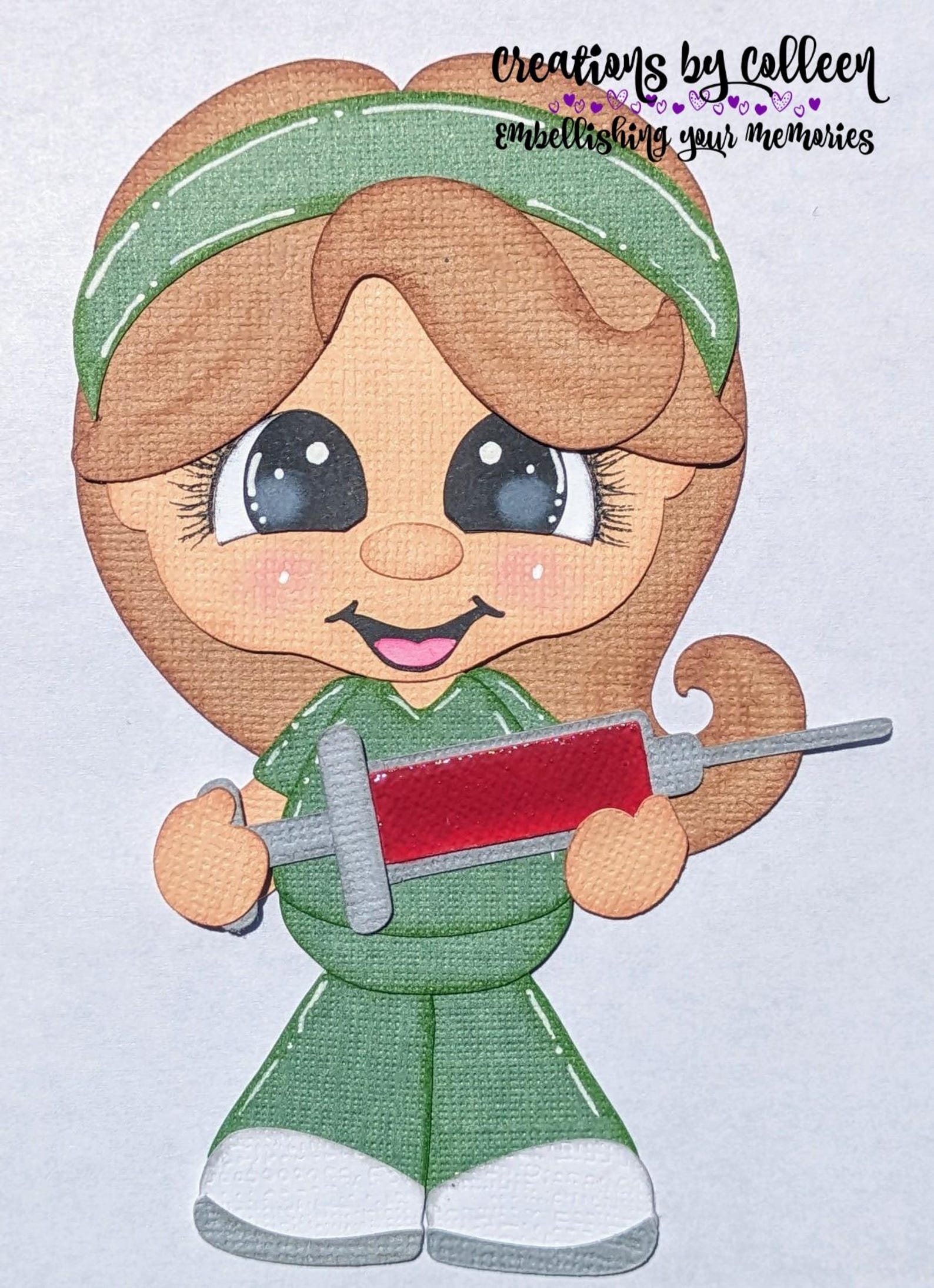 Phlebotomist Paper Piecing Embellishment: Nurse Scrapbooking, Handmade ...