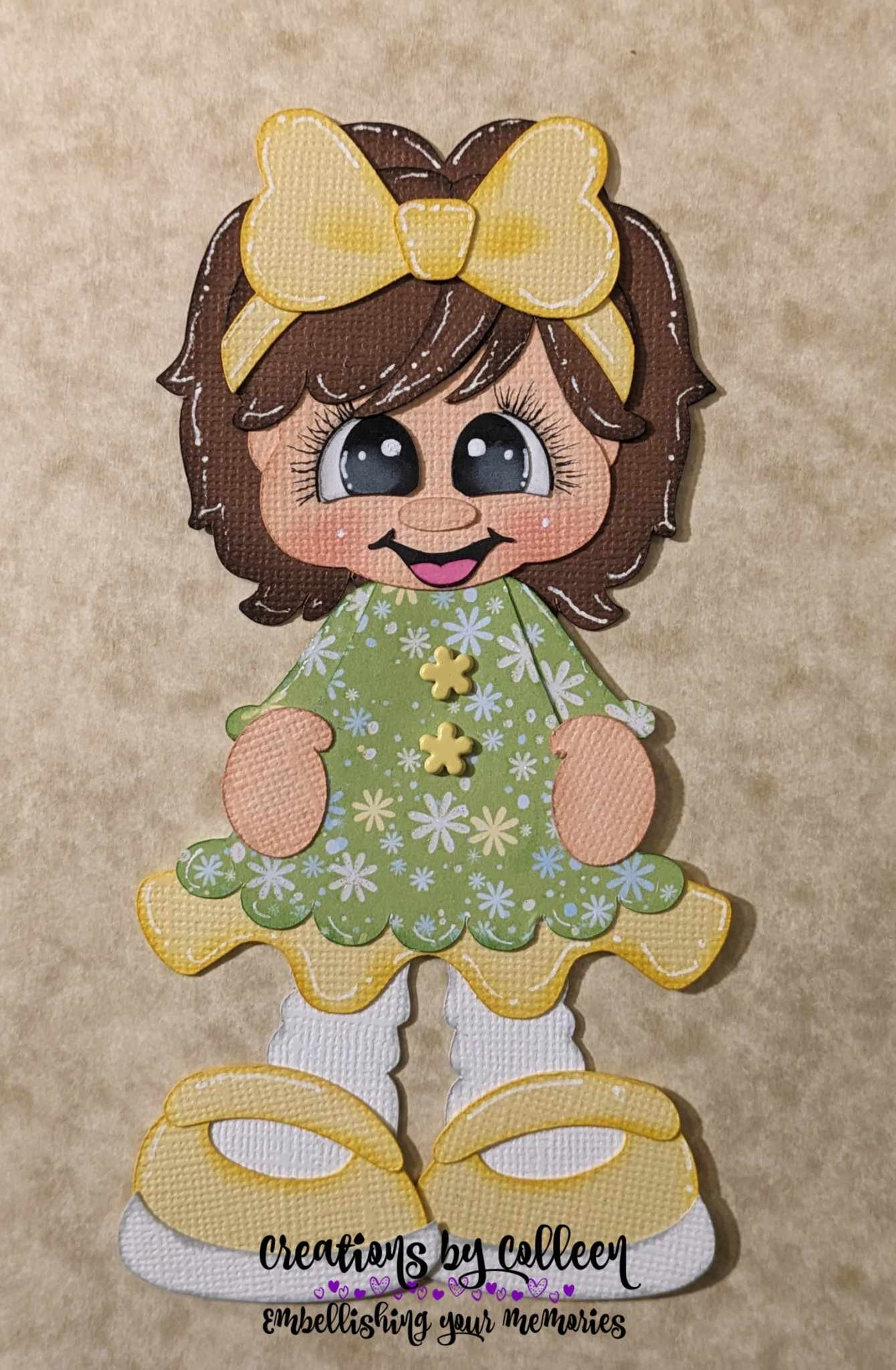 Premade Paper Piecing Little Girl Dress Kids Embellishment for ...