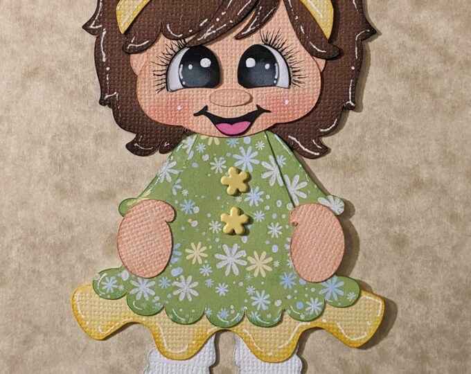 Premade Paper Piecing Little Girl Dress Kids Embellishment for ...