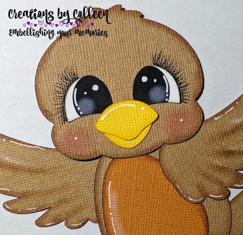 Spring Bird Robin Boy Girl Premade Paper Piecing Scrapbooking Card ...