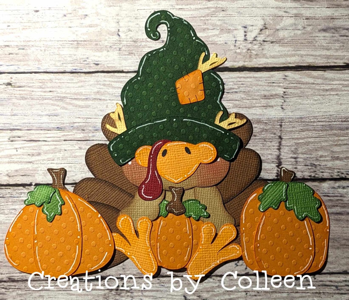 Thanksgiving Fall Turkey Scrapbooking Card Making Premade Paper Piecing ...