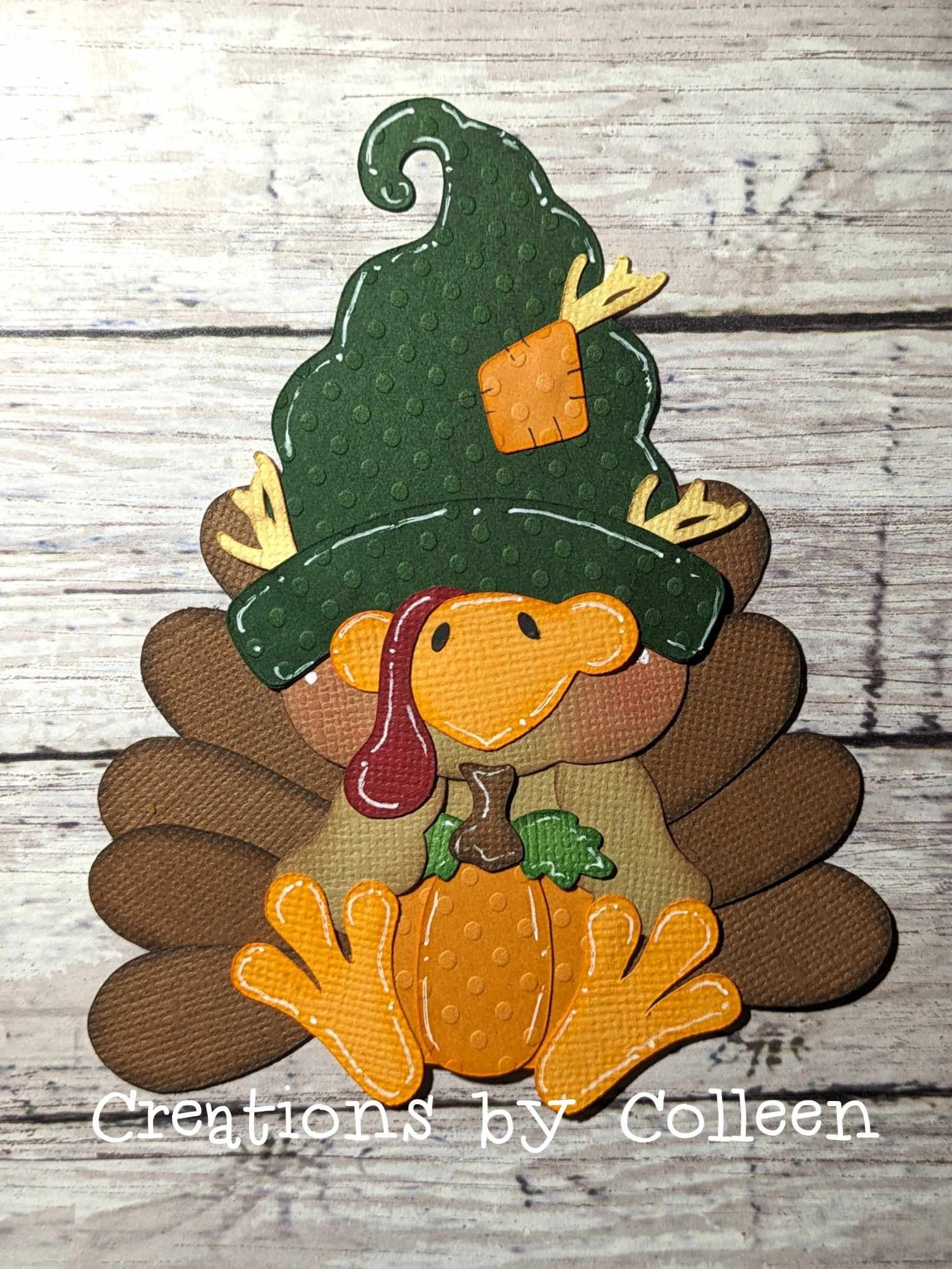 Thanksgiving Fall Turkey Scrapbooking Card Making Premade Paper Piecing ...