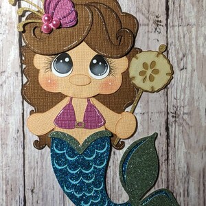Premade Paper Piecing for Scrapbooks Girl Mermaid Princess Ocean Life ...