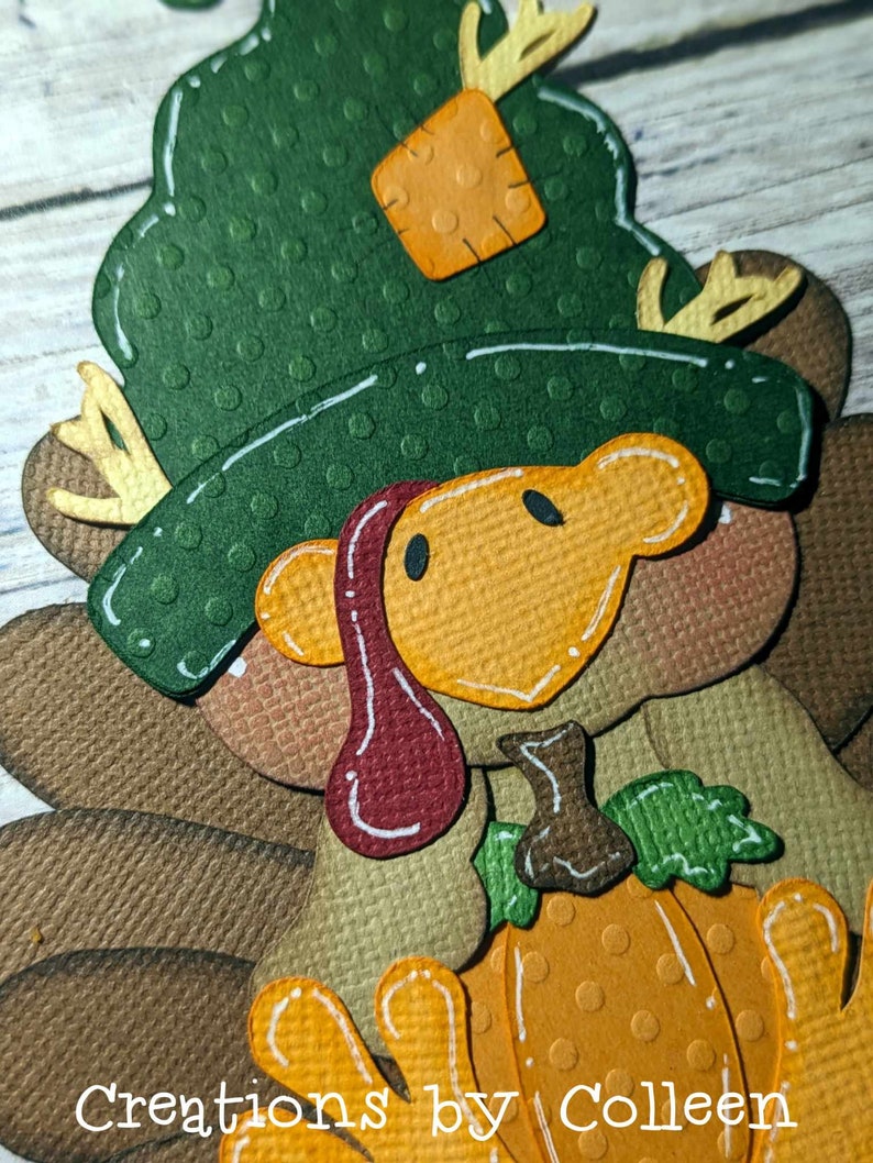 Thanksgiving Fall Turkey Scrapbooking Card Making Premade Paper Piecing ...