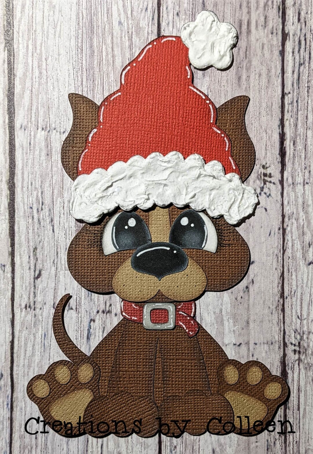 Christmas Dog Premade Paper Piecing Scrapbook Cards Creations by ...