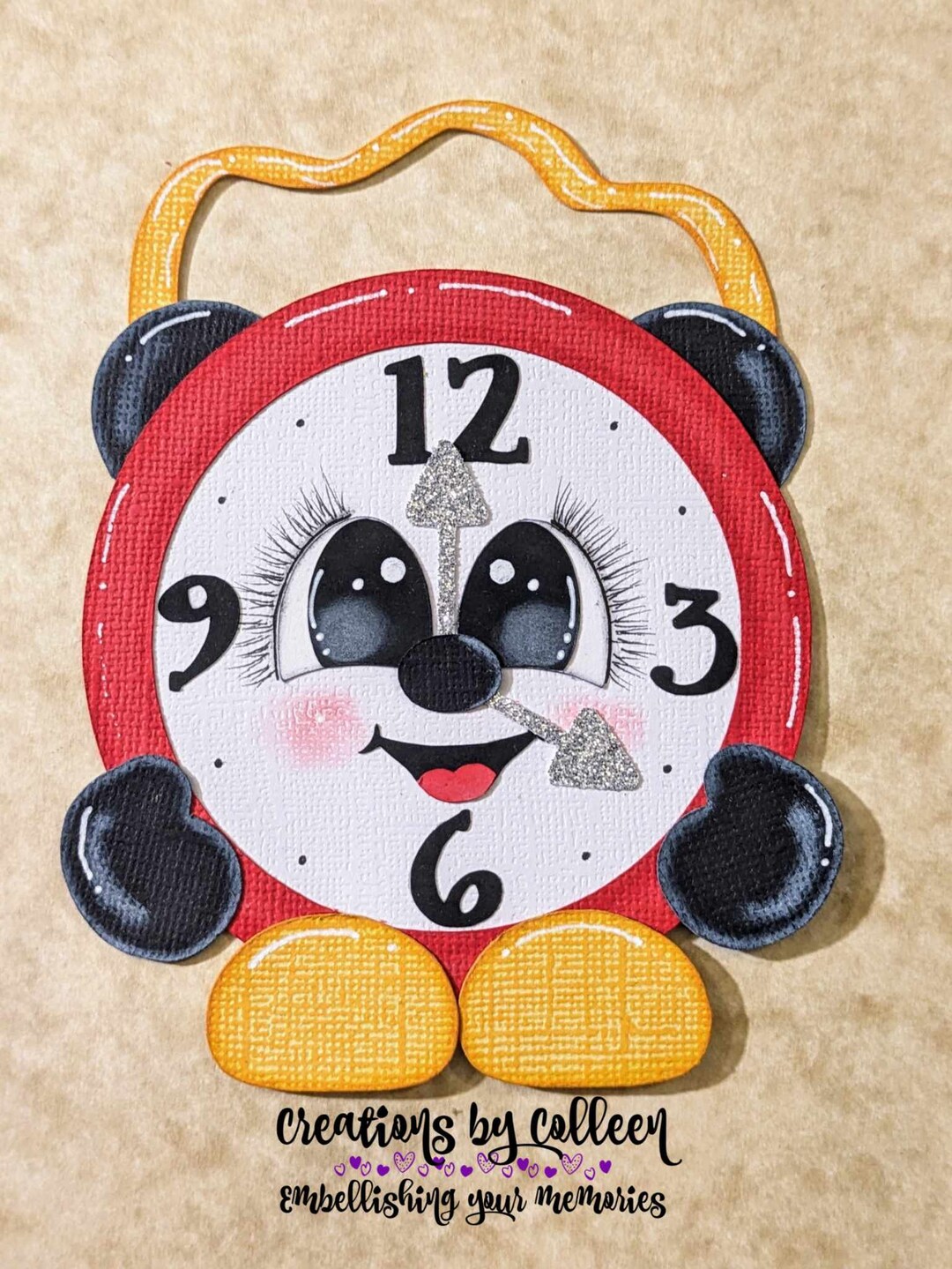 Premade Paper Piecing Happy Alarm Clock Boy Girl Kids Scrapbooking ...
