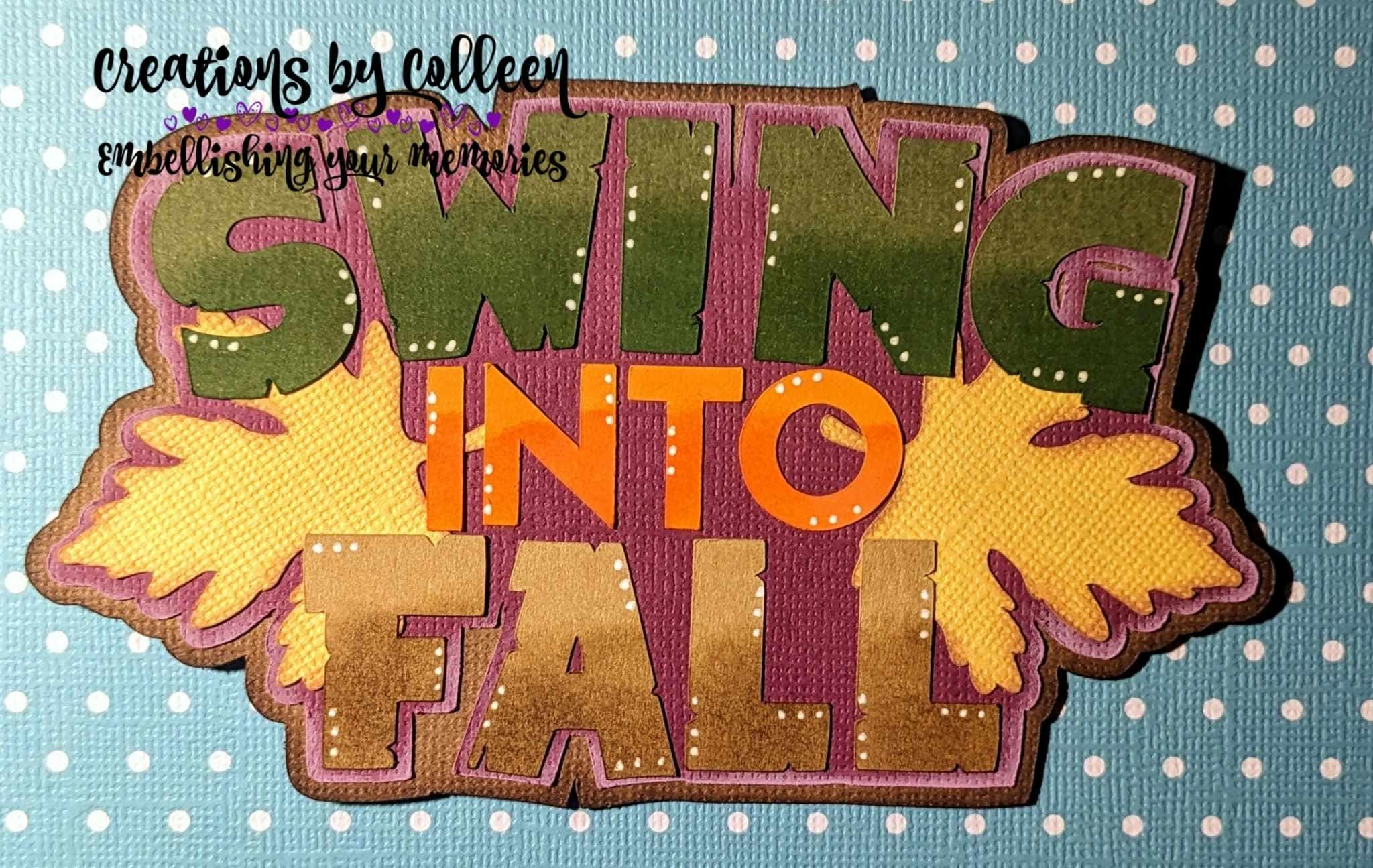 Swing Into Fall Premade Paper Piecing Set With Title Girl Scrapbooking ...