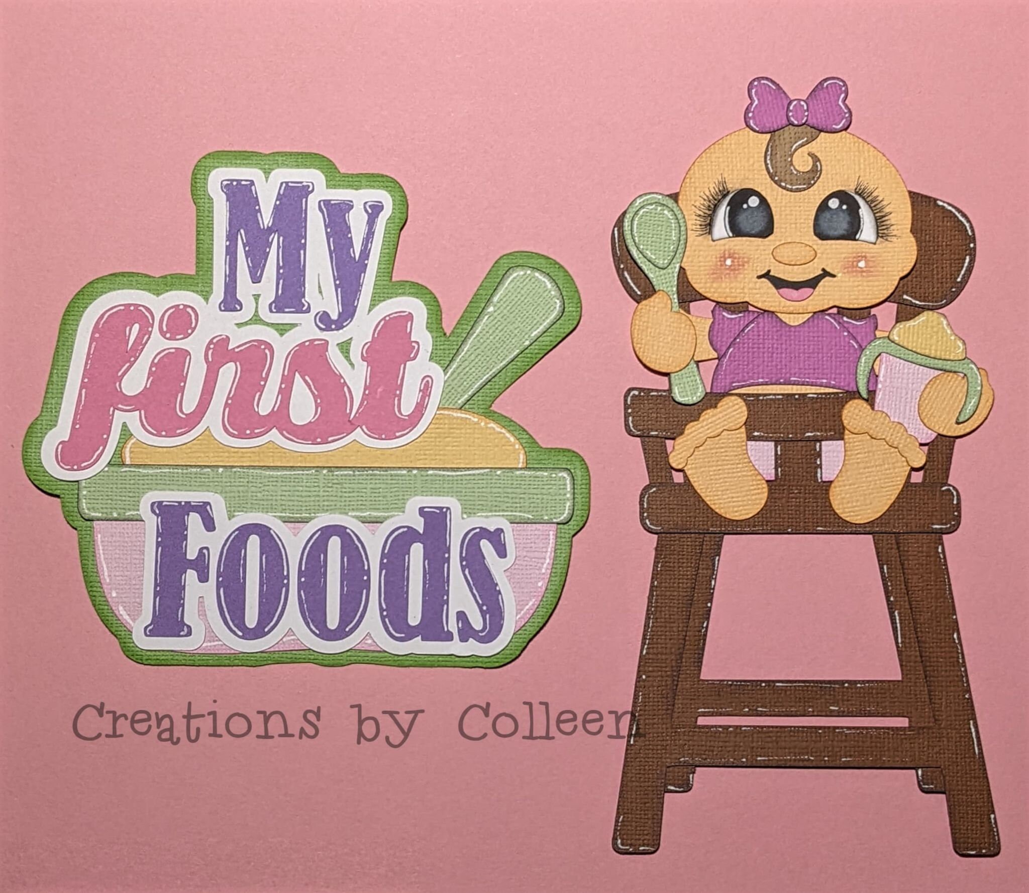Baby Girl First Foods First Year Scrapbooking Premade Paper Piecing ...