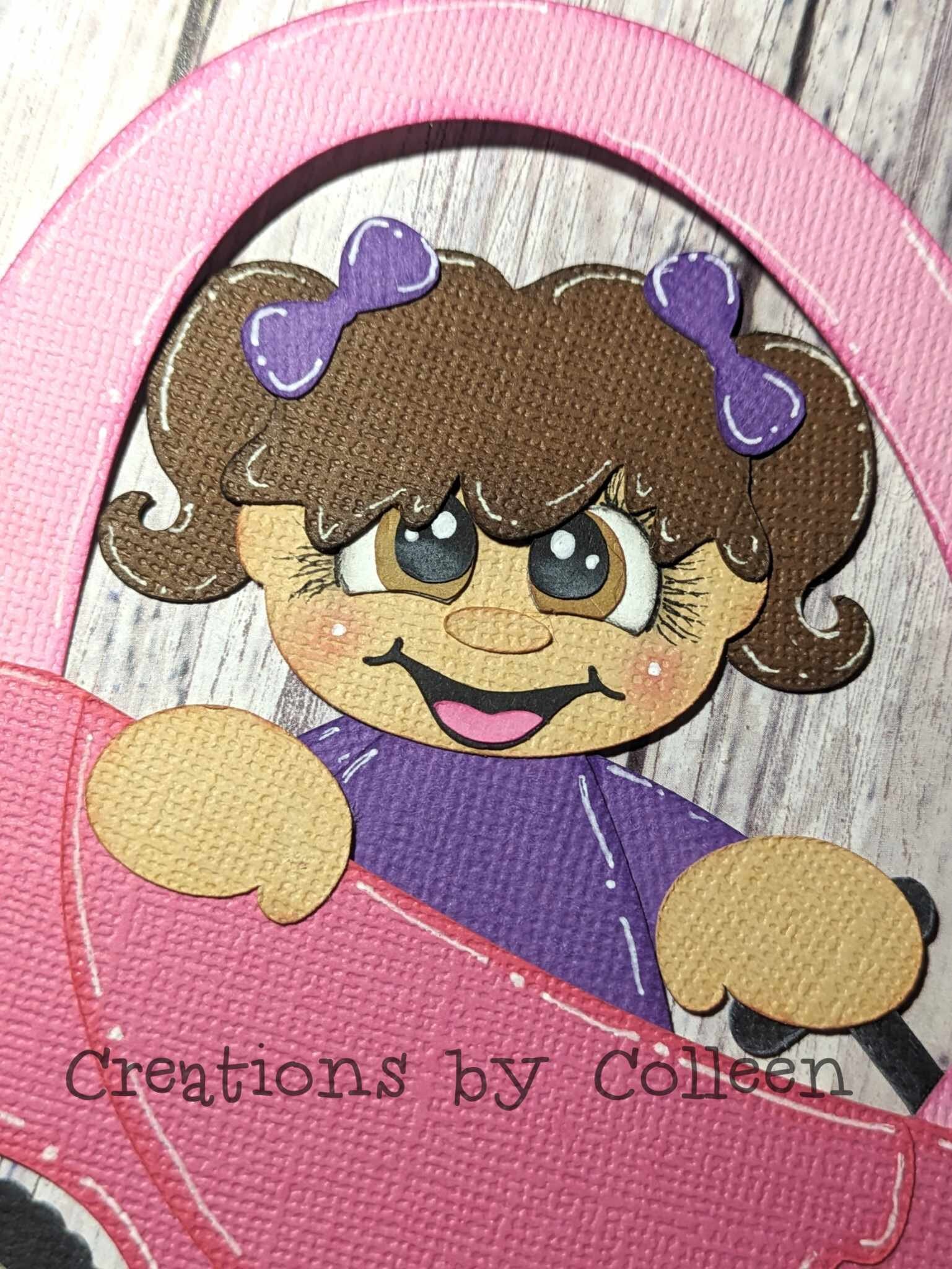 Premade Paper Piecing Girl Little Car Kids Embellishment for ...