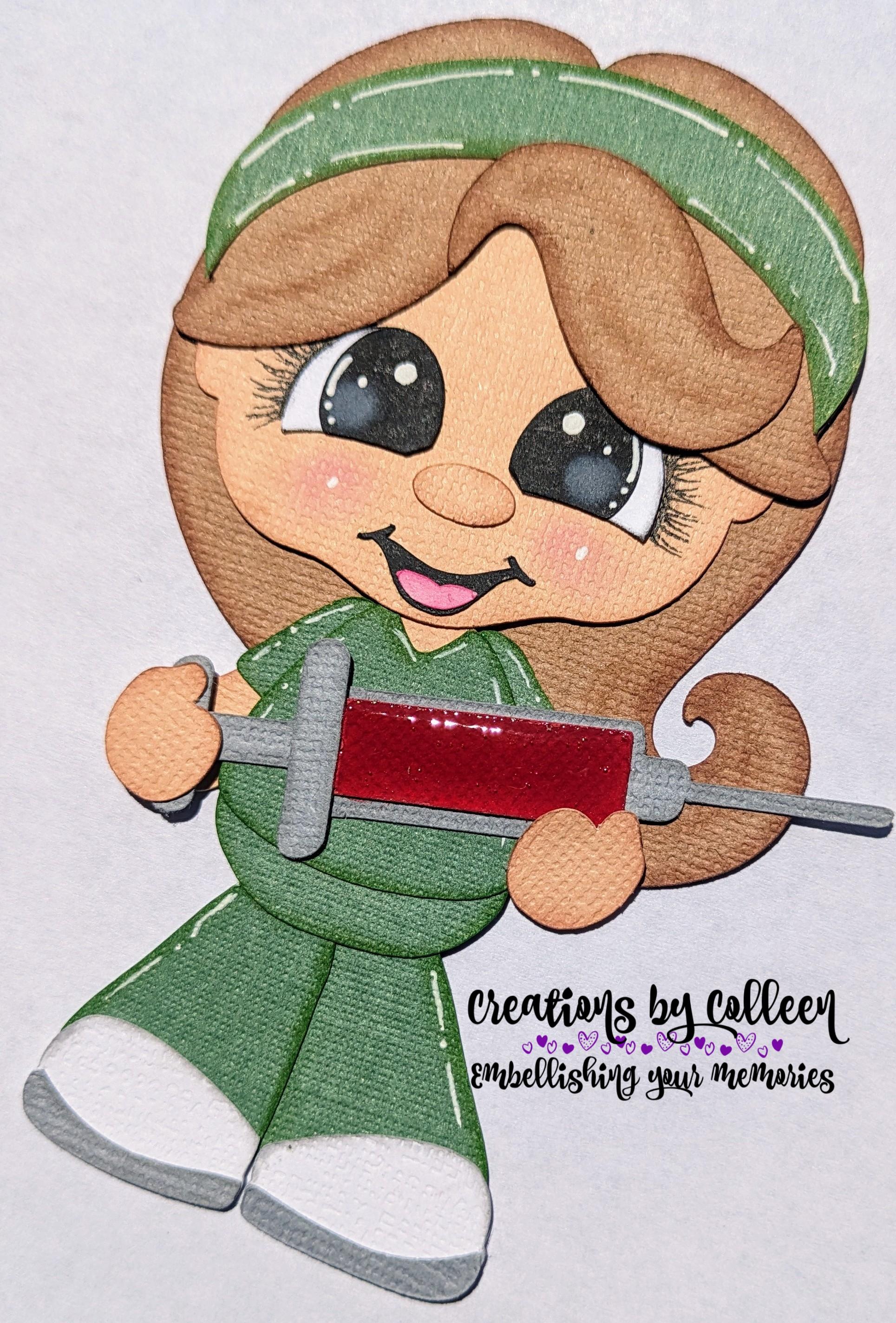 Phlebotomist Paper Piecing Embellishment: Nurse Scrapbooking, Handmade ...