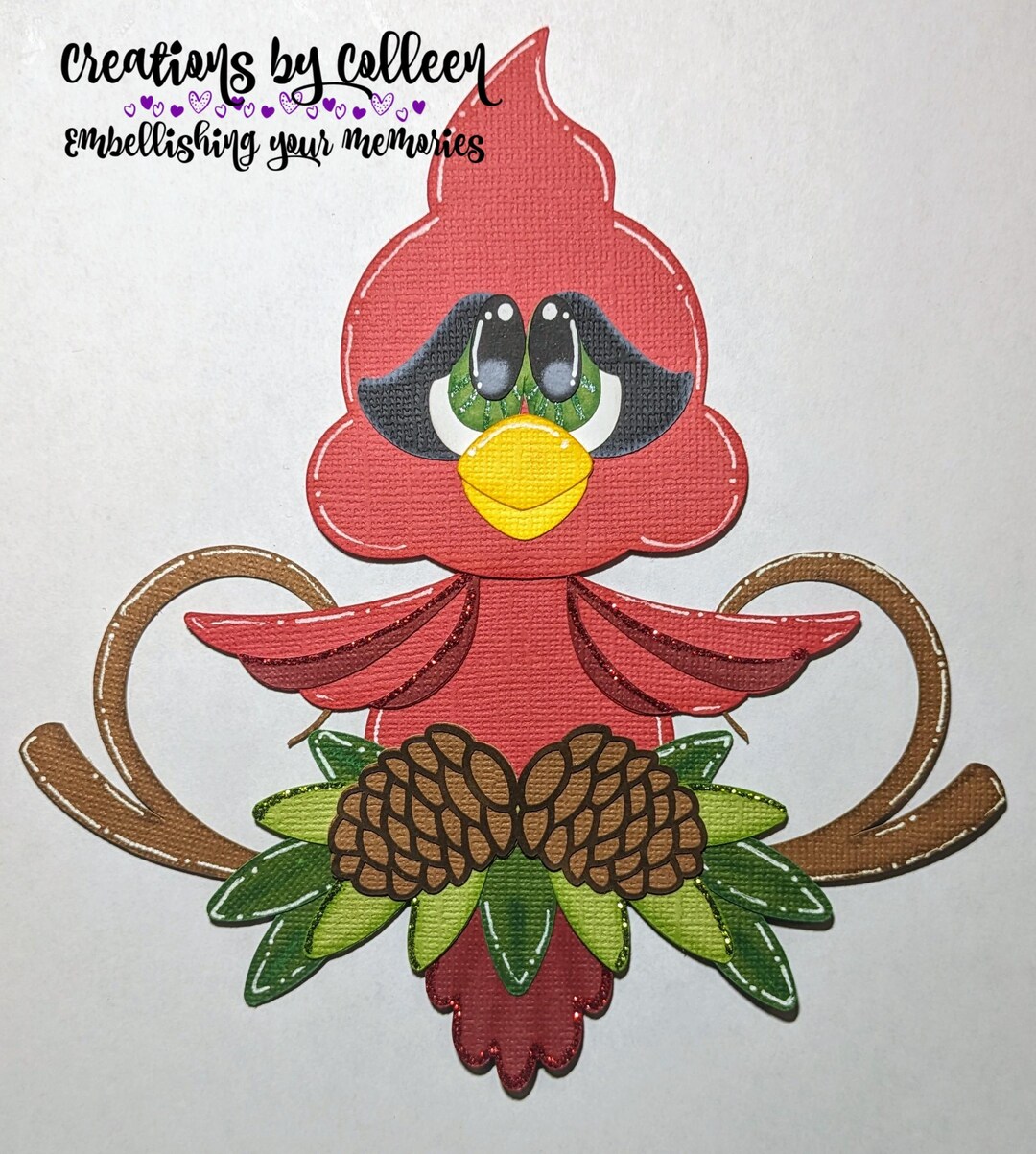 Premade Paper Piecing Cardinal! Christmas Embellishment for ...