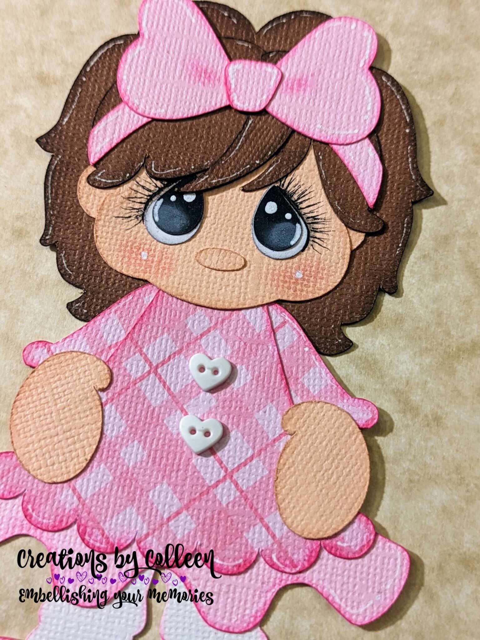 Premade Paper Piecing Little Girl Dress Kids Embellishment for ...