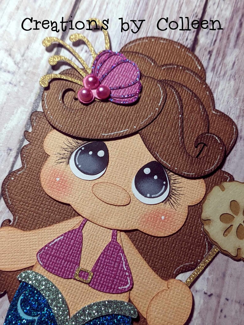 Premade Paper Piecing for Scrapbooks Girl Mermaid Princess Ocean Life ...