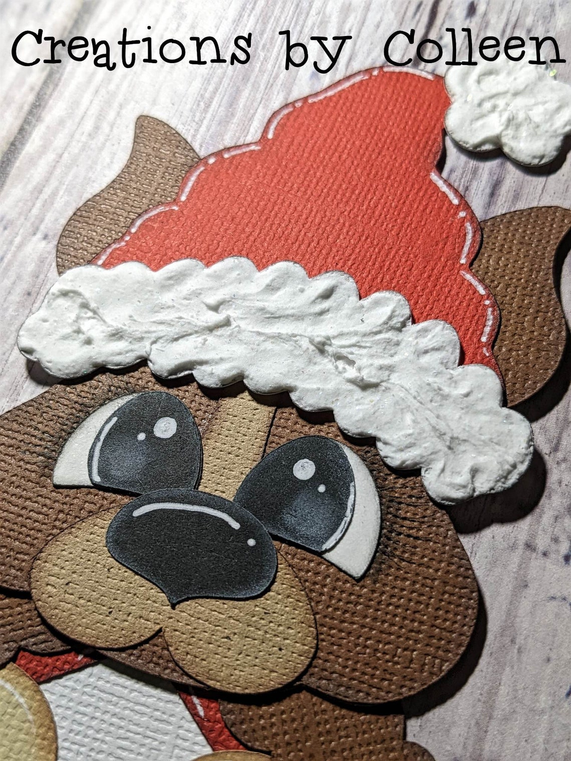 Christmas Dog Peeker Dog House Premade Paper Piecing Scrapbooking Cards ...