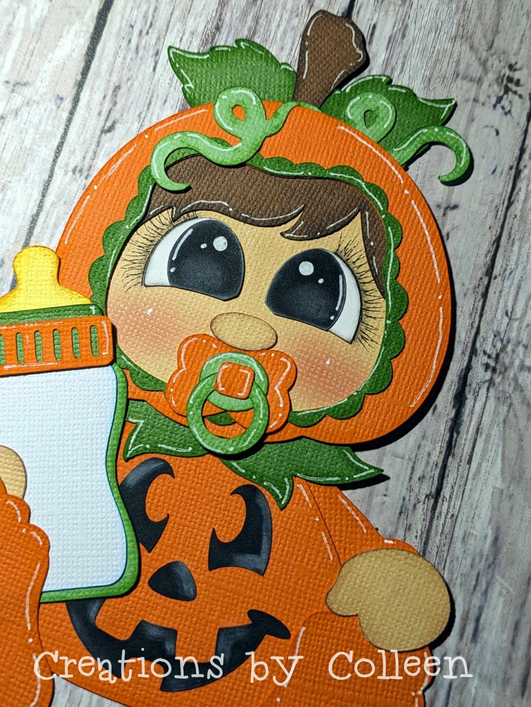 Premade Paper Piecing Baby Girl Boy First Halloween Pumpkin - Etsy