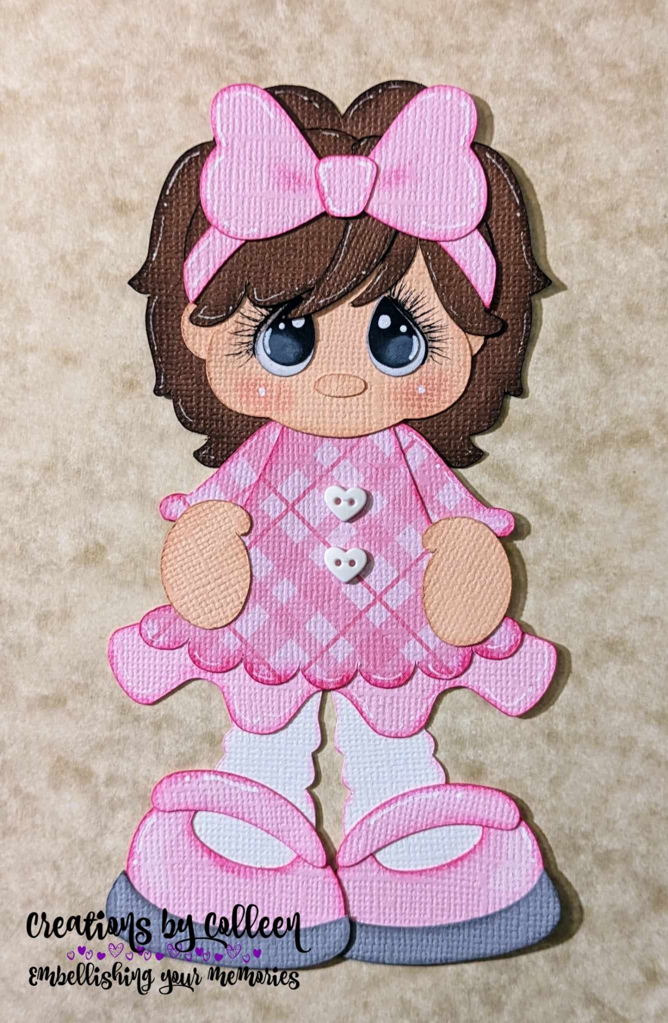 Premade Paper Piecing Little Girl Dress Kids Embellishment for ...