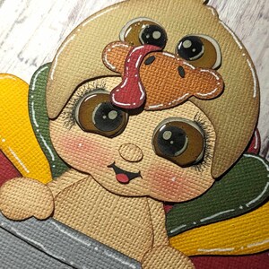 Premade Paper Piecing Baby Girl Boy First Thanksgiving Turkey Title ...